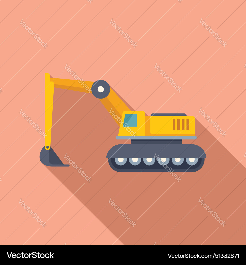 Cartoon excavator on pink background Royalty Free Vector