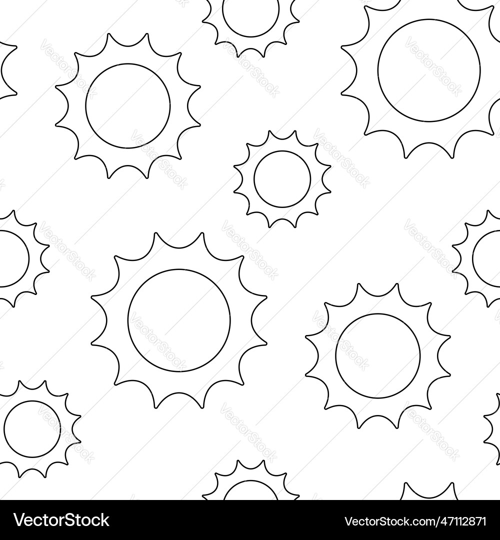 Cute Sun Pattern - Seamless Aesthetic Royalty Free Vector