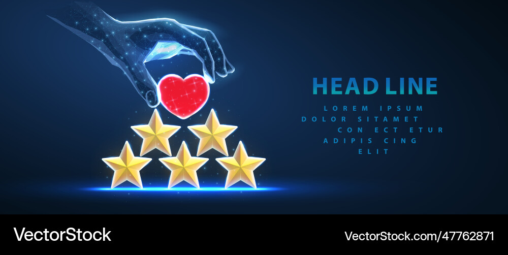 Five Star Pyramid with Heart Icon Royalty Free Vector Image
