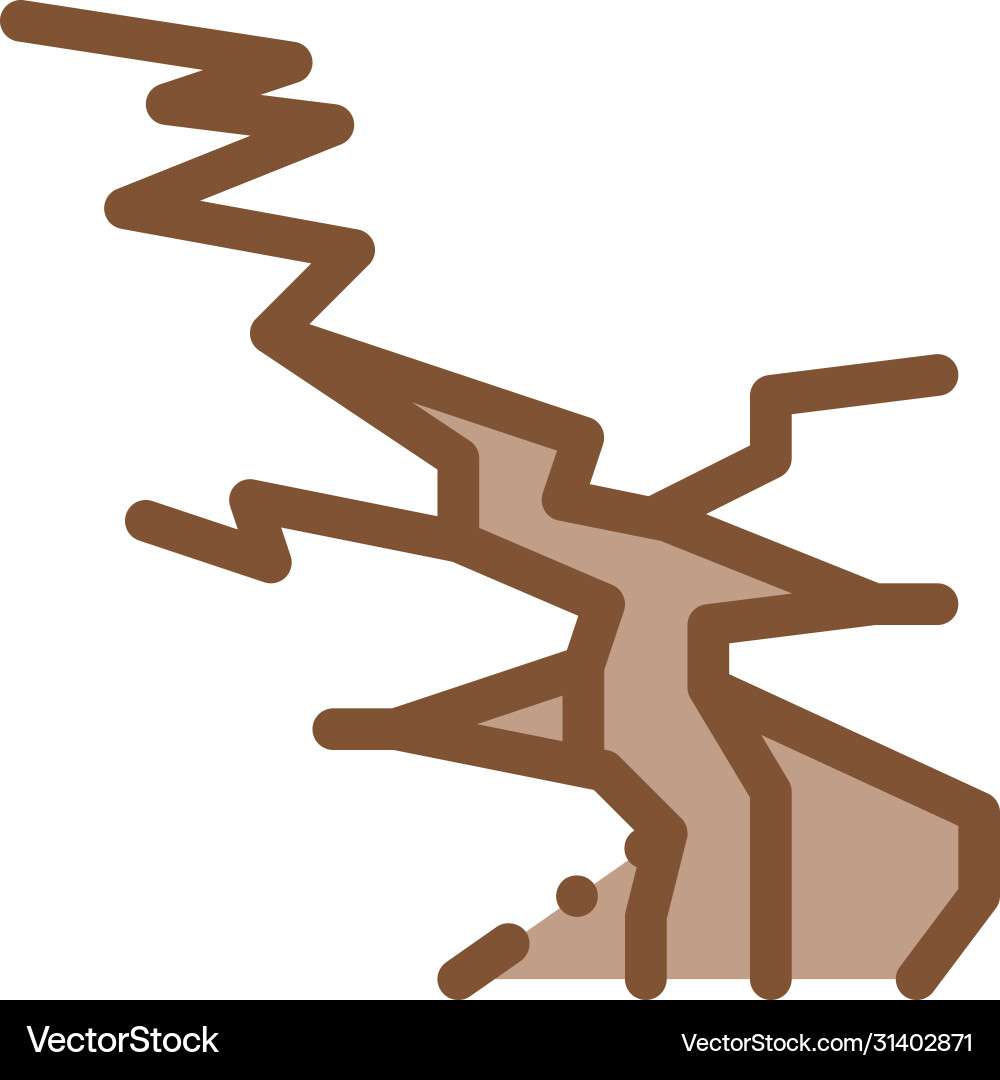 Ground fault earthquakes icon Royalty Free Vector Image