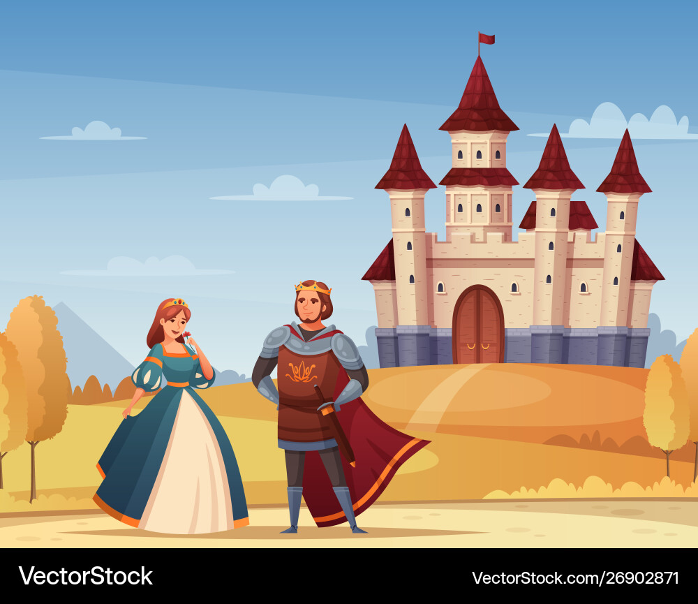Medieval characters background Royalty Free Vector Image