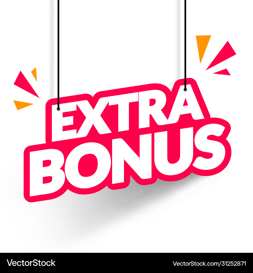 Modern hanging label with extra bonus text Vector Image