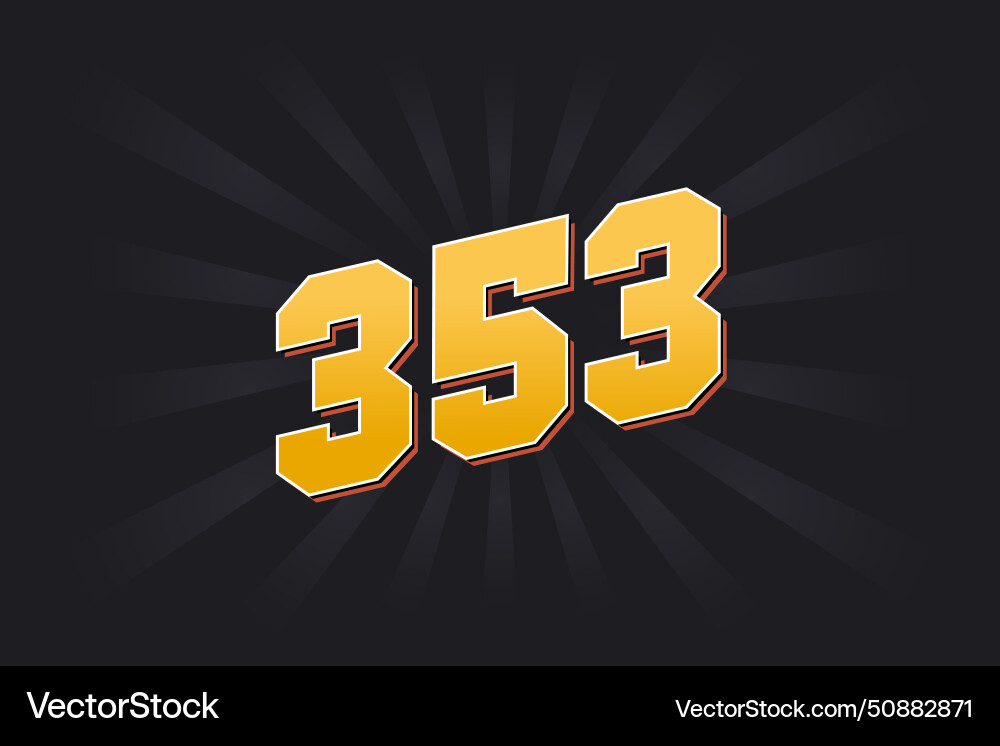Number 353 font alphabet yellow Royalty Free Vector Image