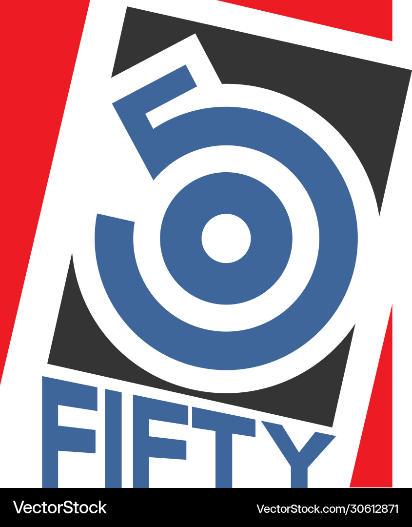 Number 50 Logo Concept - Modern & Creative Vector Image