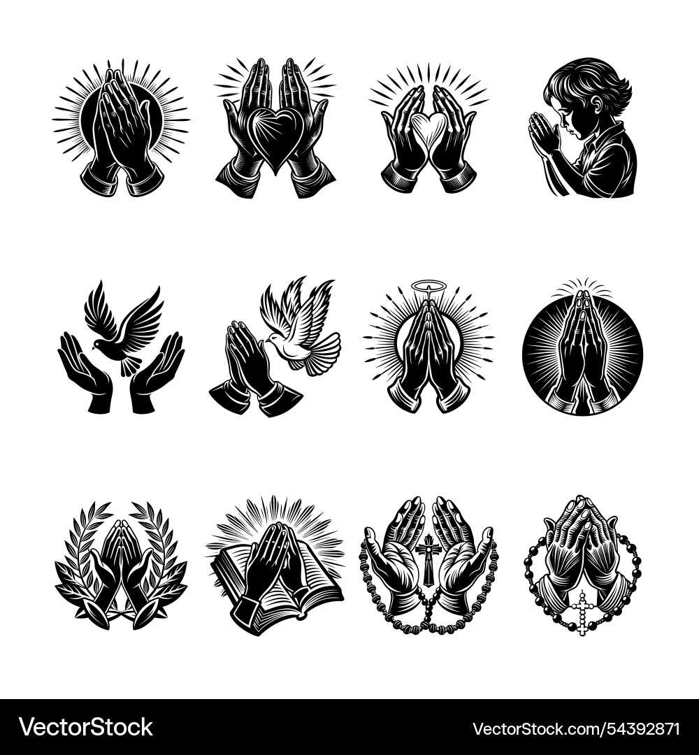 Praying hands image Royalty Free Vector Image - VectorStock