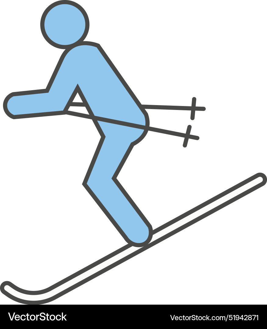 Skier icon isolated on white Royalty Free Vector Image