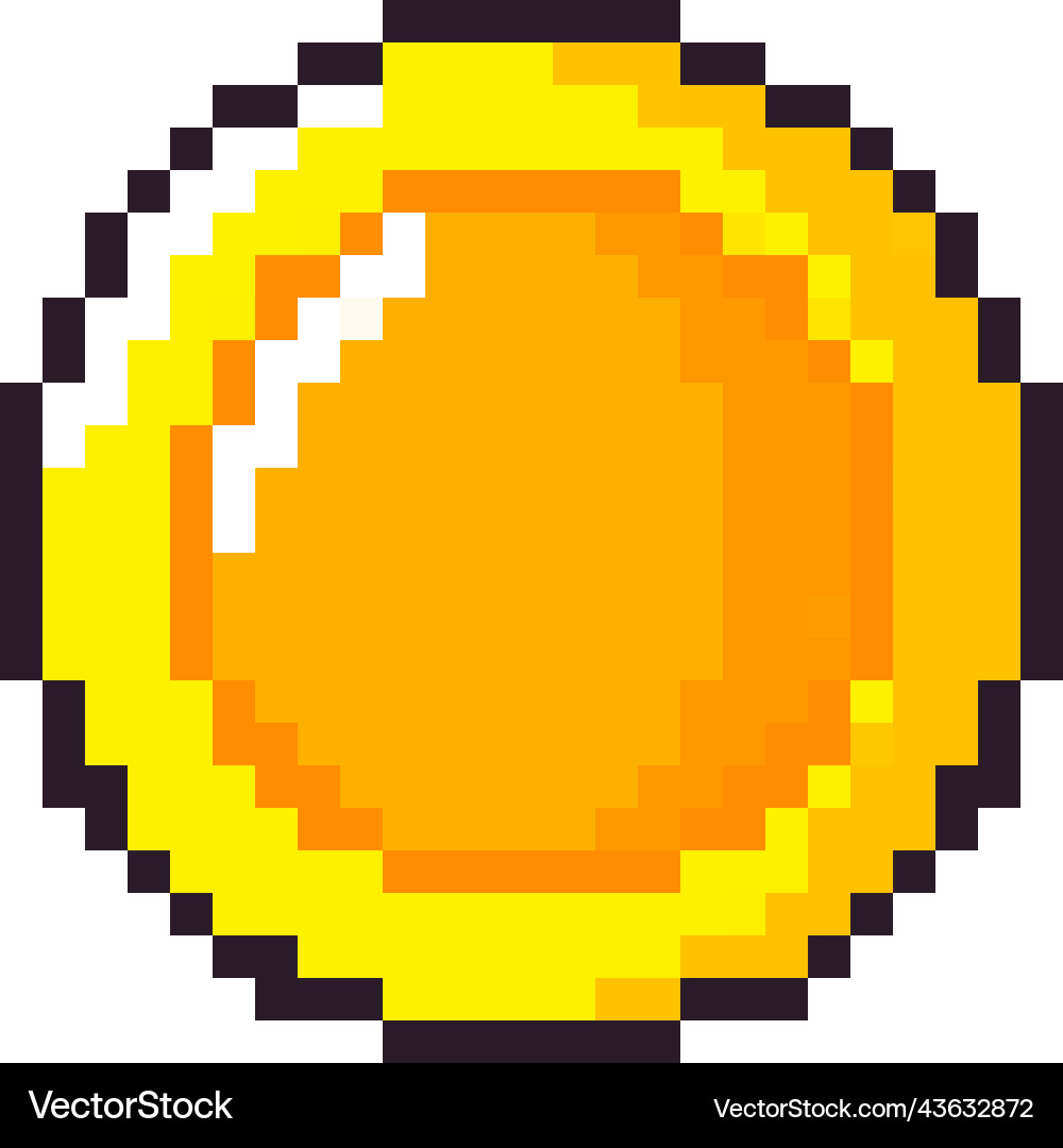 Coin pixel art Royalty Free Vector Image - VectorStock