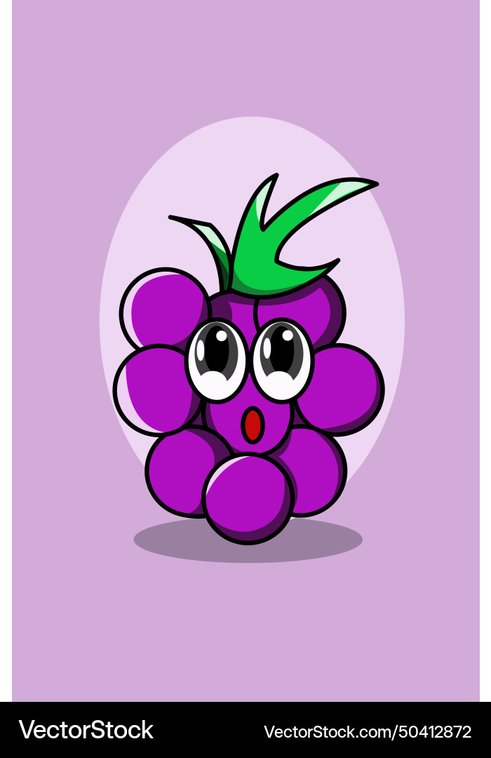 Cute grapes cartoon Royalty Free Vector Image - VectorStock