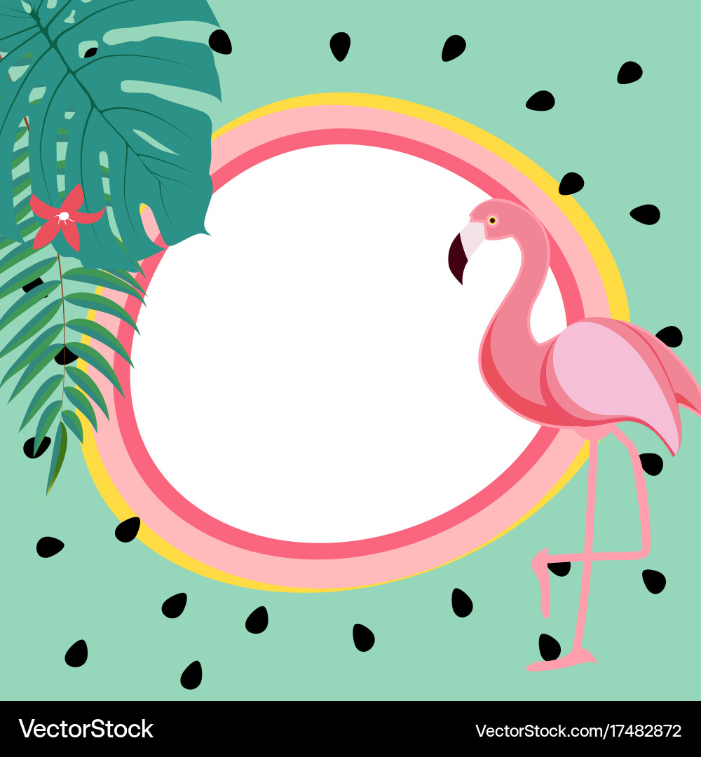 Cute summer abstract frame background with pink Vector Image