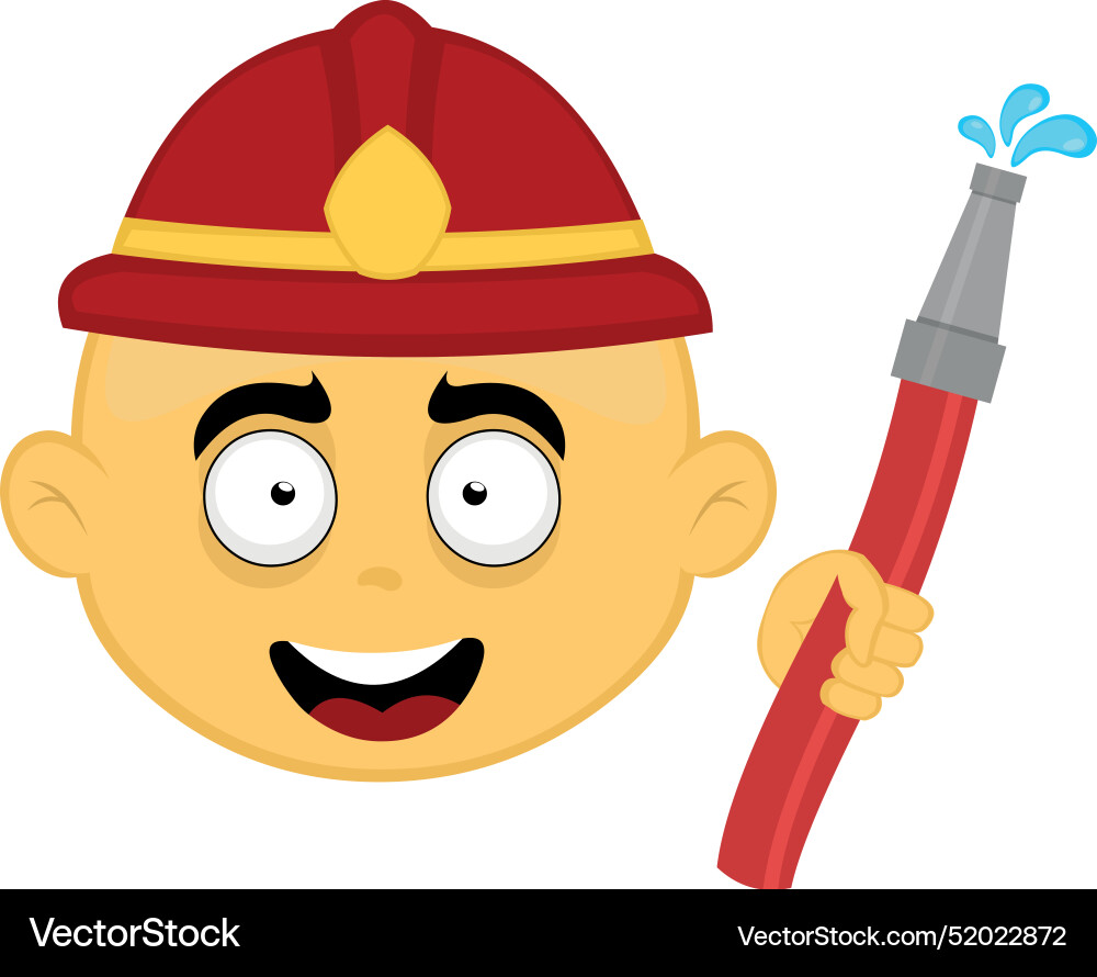 Emoji firefighter hose Royalty Free Vector Image