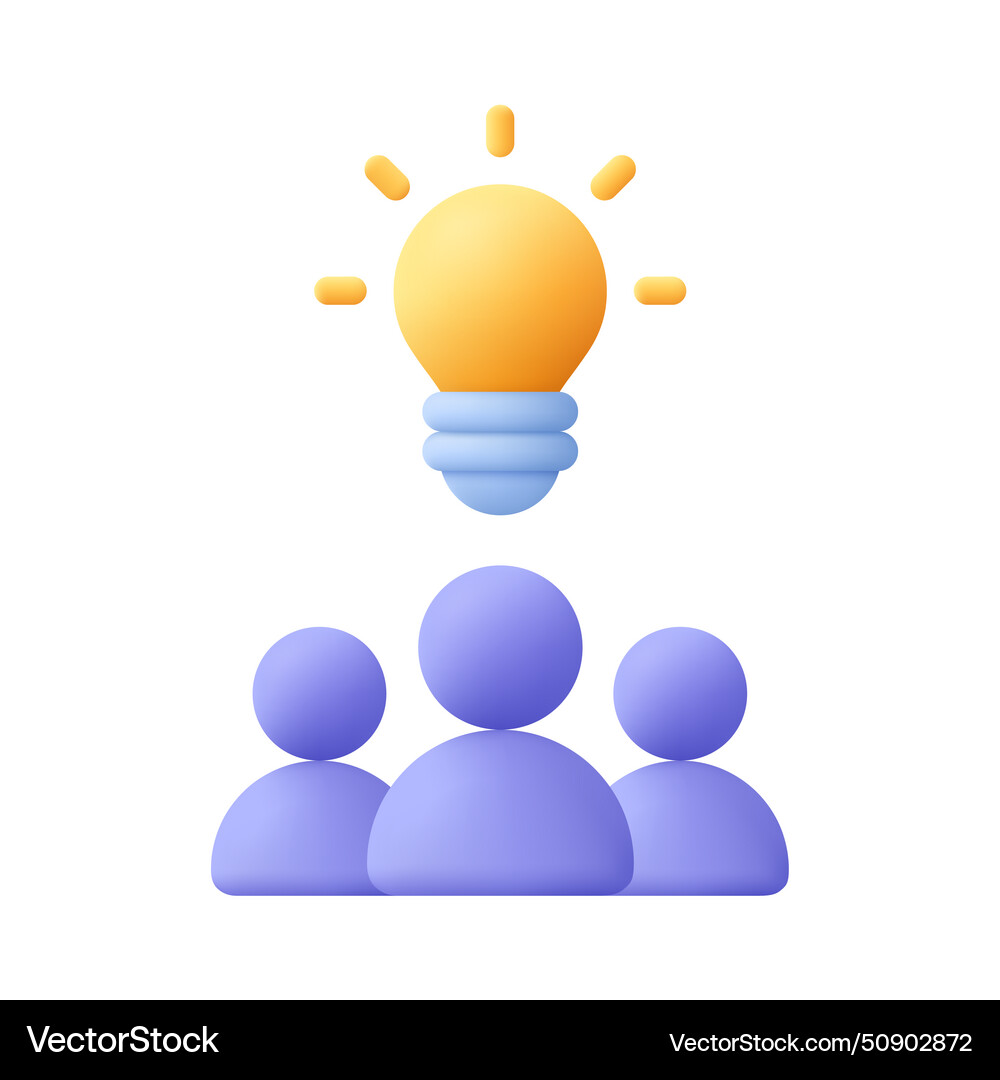 Group team and light bulb teamwork inspiration Vector Image