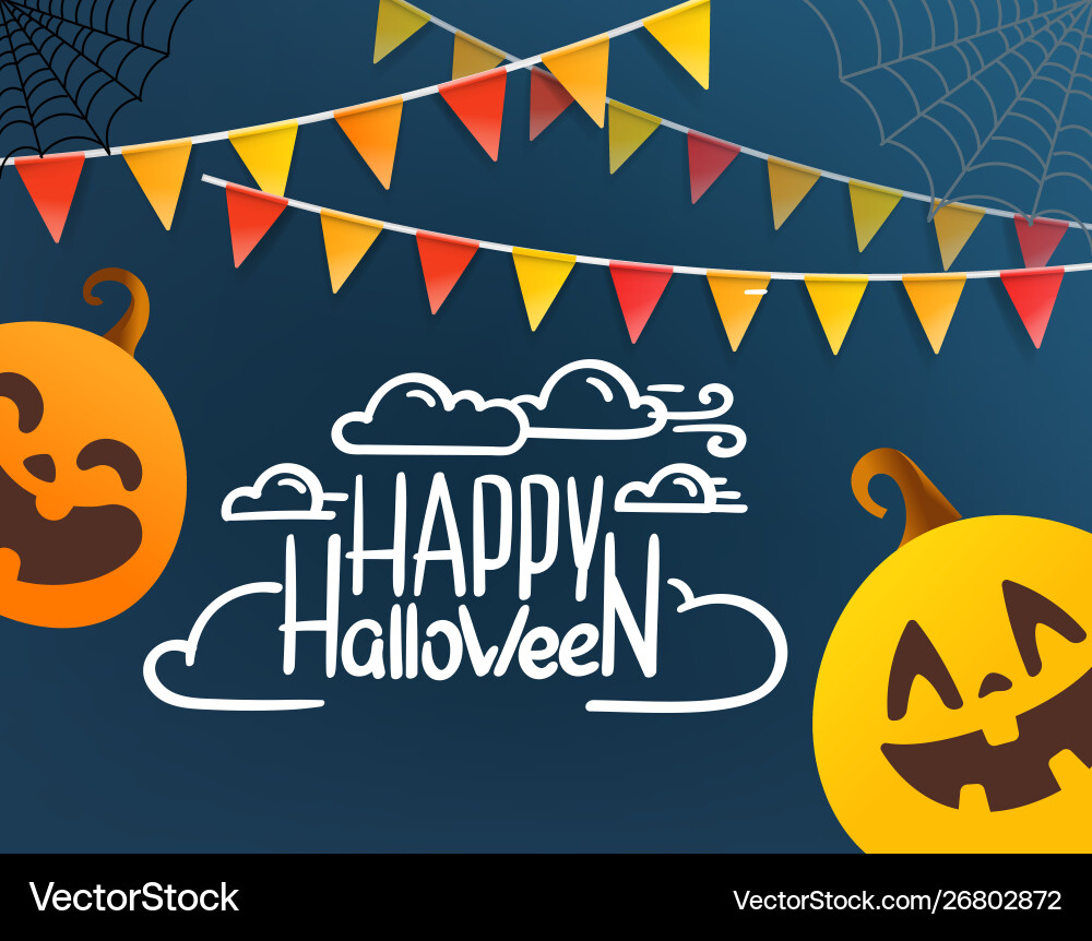 Happy Halloween Card with Pumpkins Royalty Free Vector Image