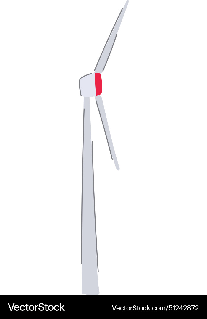 Power wind turbine cartoon Royalty Free Vector Image
