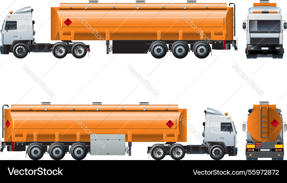 Realistic tanker truck template isolated Vector Image