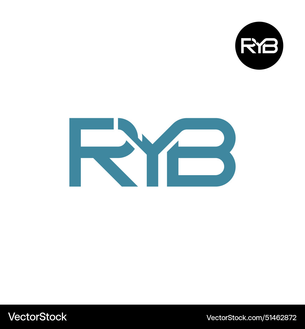 Ryb logo letter monogram design Royalty Free Vector Image