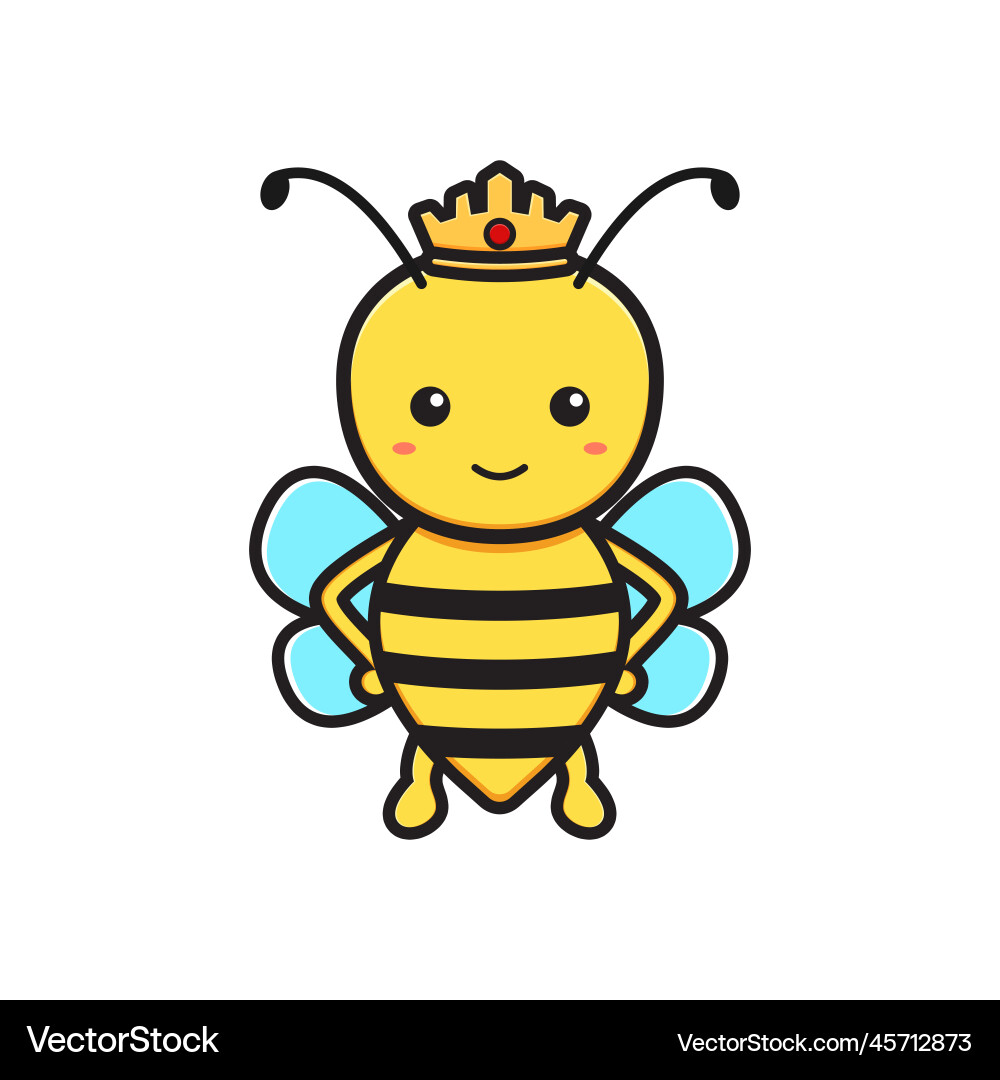 Adorable Queen Bee Mascot Royalty Free Vector Image