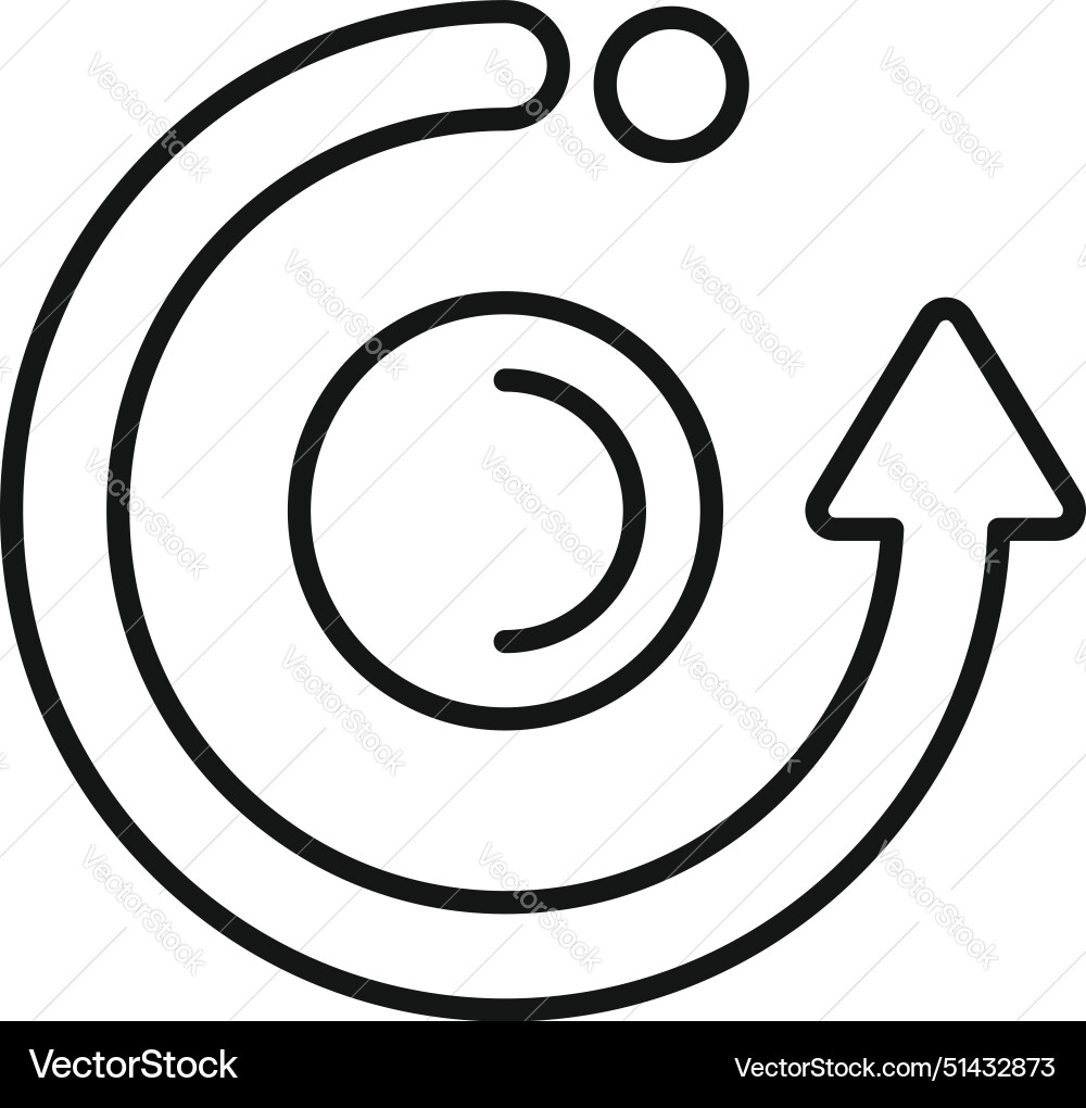 Black and white spiral arrow icon Royalty Free Vector Image