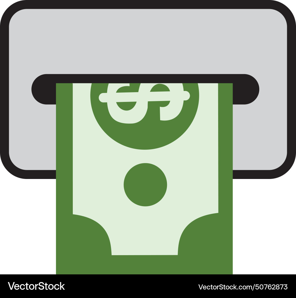Cash withdrawal icon outline style design Vector Image