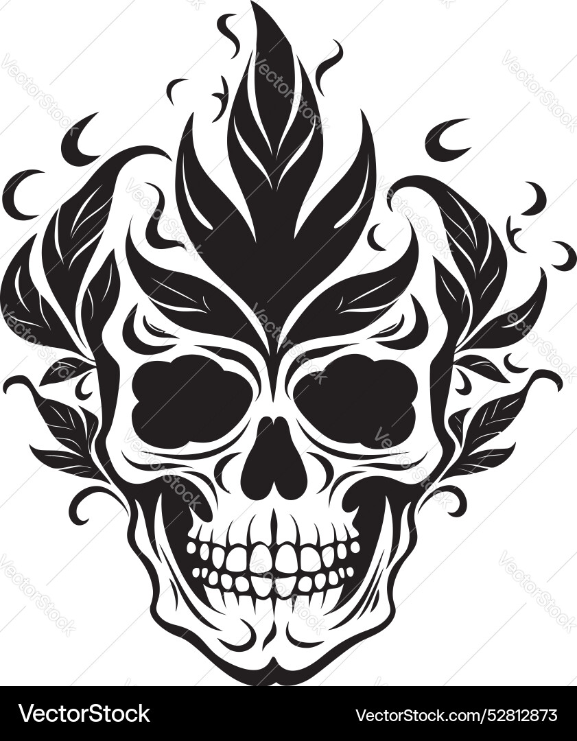 Ganjaglow skull with cannabis leaf icon Royalty Free Vector