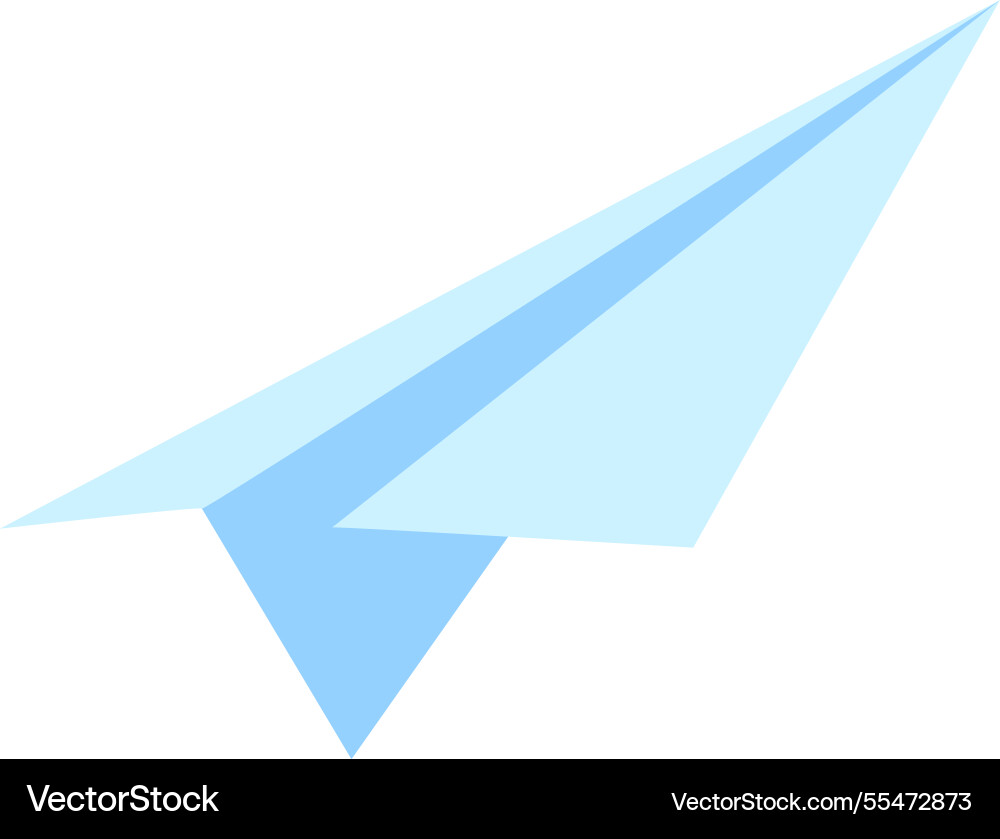 Light blue paper plane soaring through the sky Vector Image