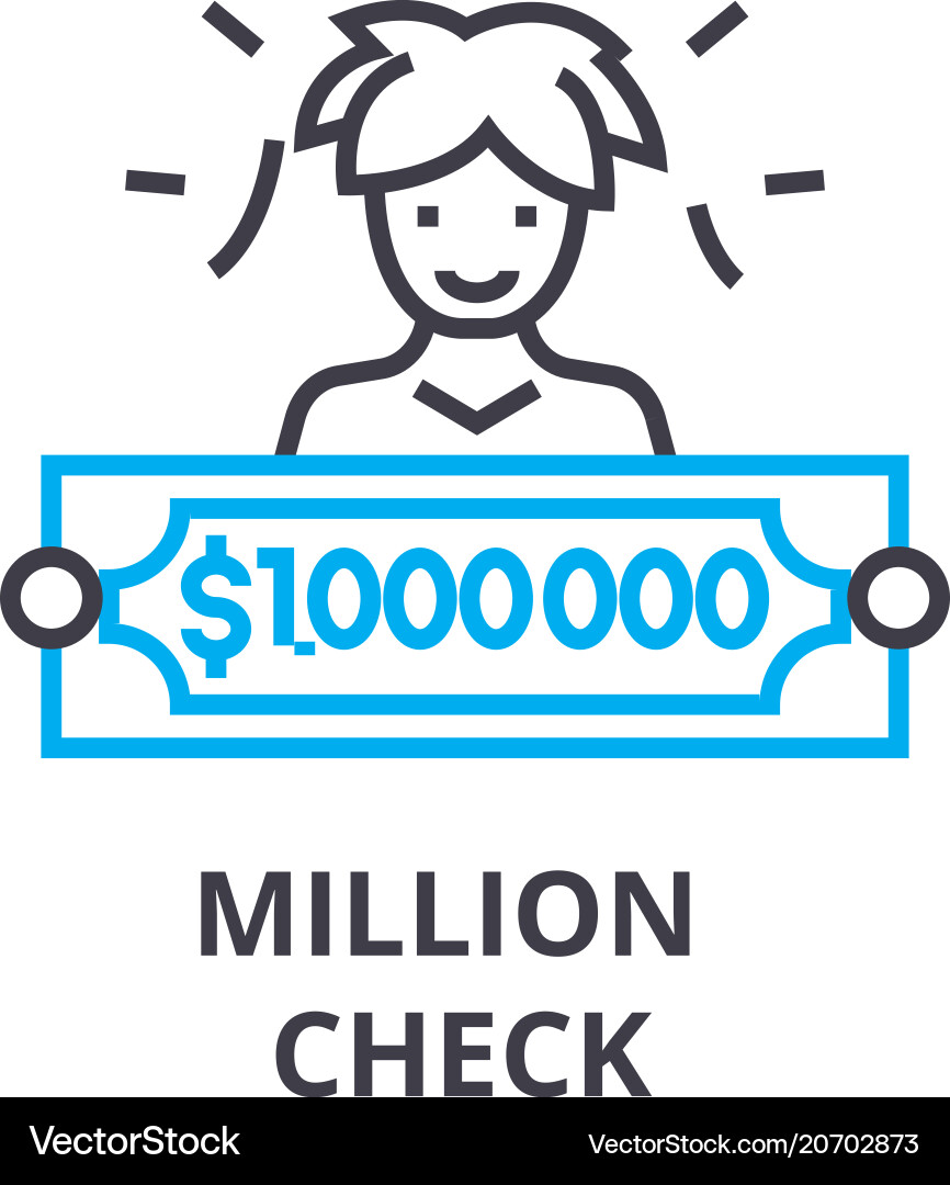Million Dollar Check Icon Royalty Free Vector Image