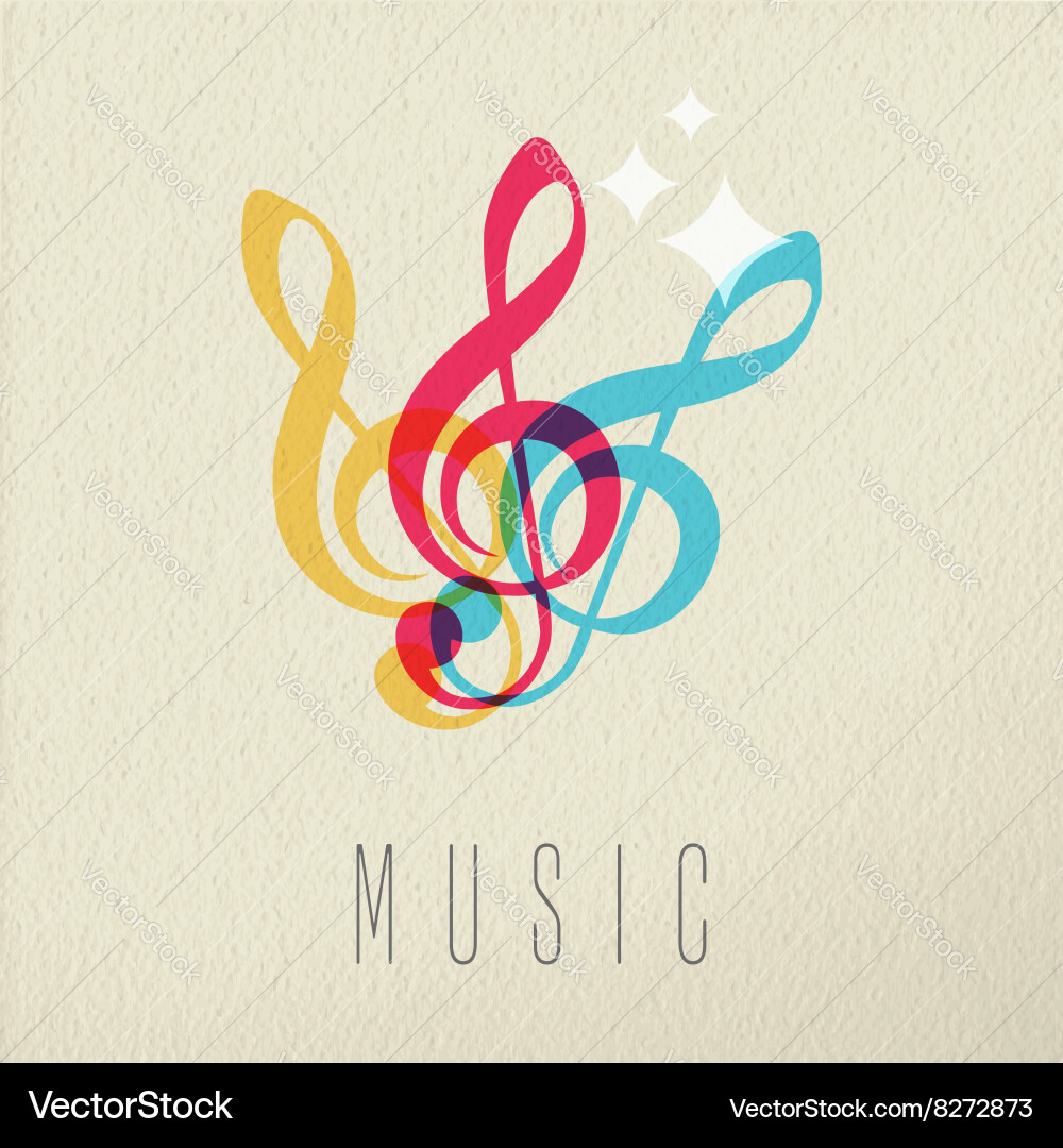 Music concept musical note audio icon color design