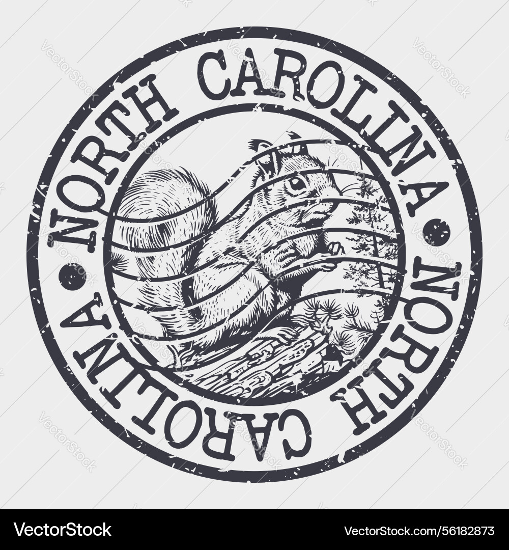 North Carolina State Seal Stamp Royalty Free Vector Image
