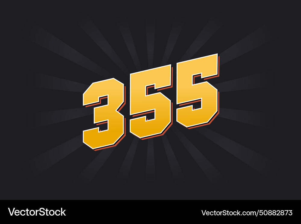 Number 355 font alphabet yellow Royalty Free Vector Image