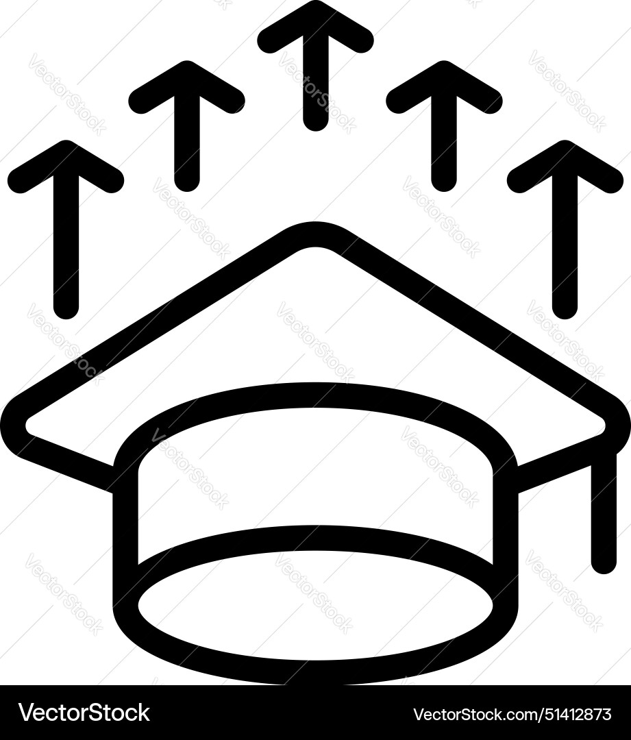 Simple line art of a graduation cap Royalty Free Vector