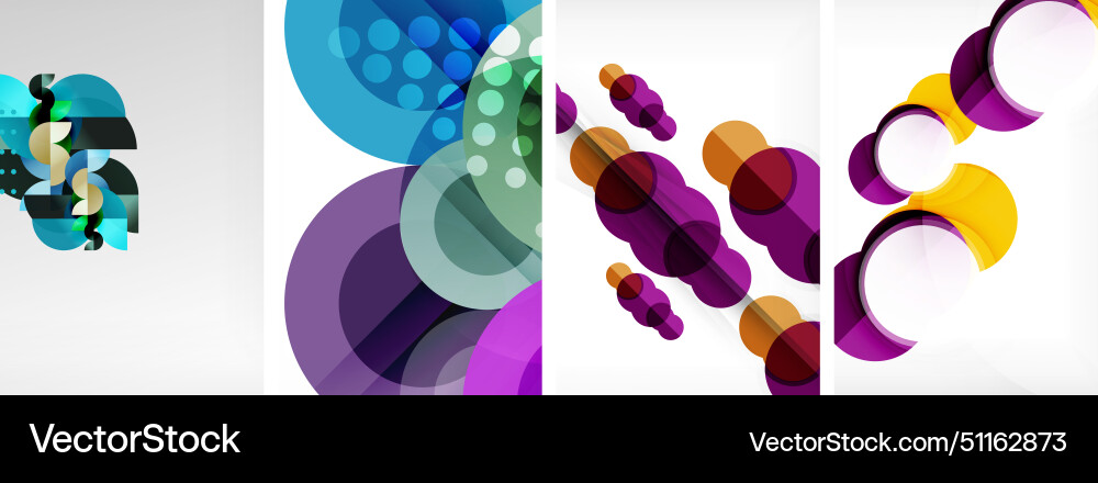 Vivid circles in a vibrant array of colors on a Vector Image