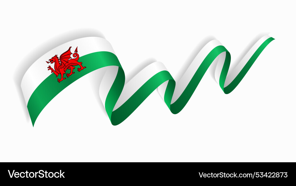 Welsh flag wavy abstract background Royalty Free Vector