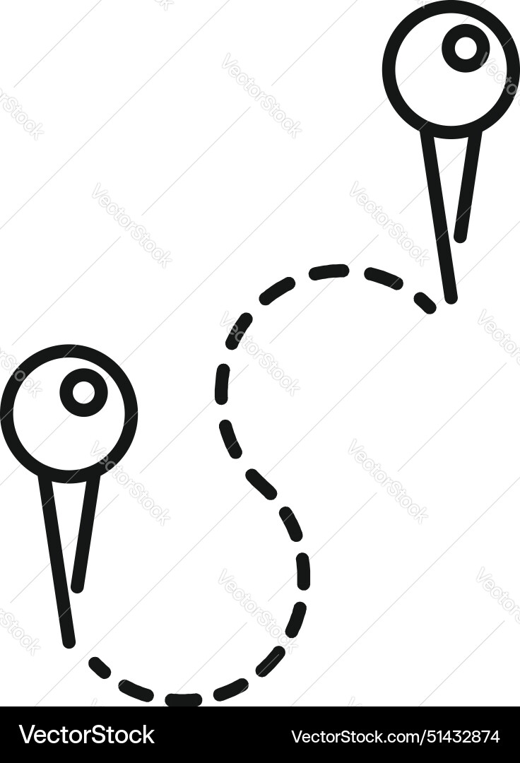 Abstract route and destination icon Royalty Free Vector