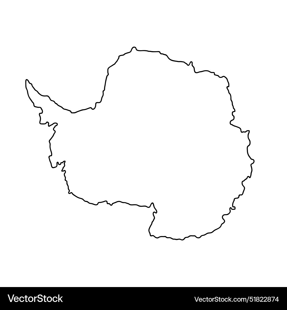 Antarctica hand drawn map continent silhouette Vector Image