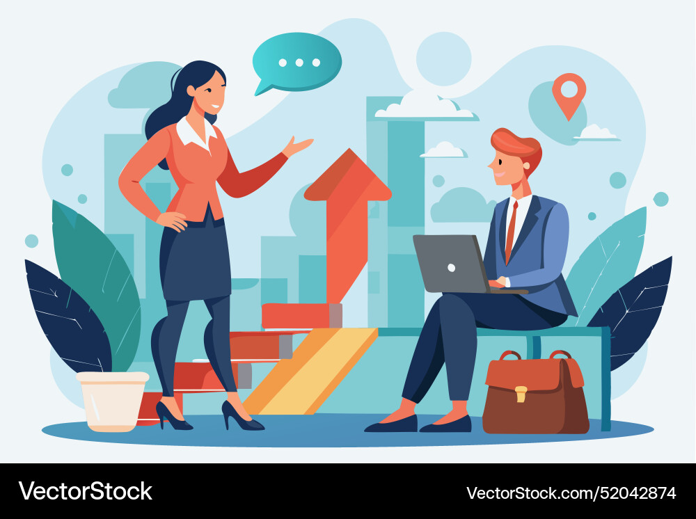Business discussion Royalty Free Vector Image - VectorStock