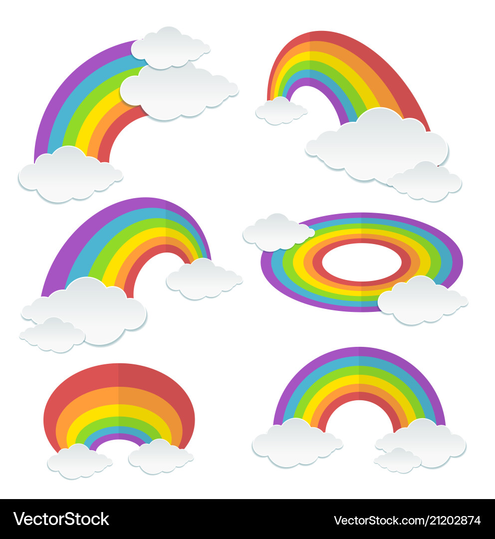 Cartoon rainbow set Royalty Free Vector Image - VectorStock