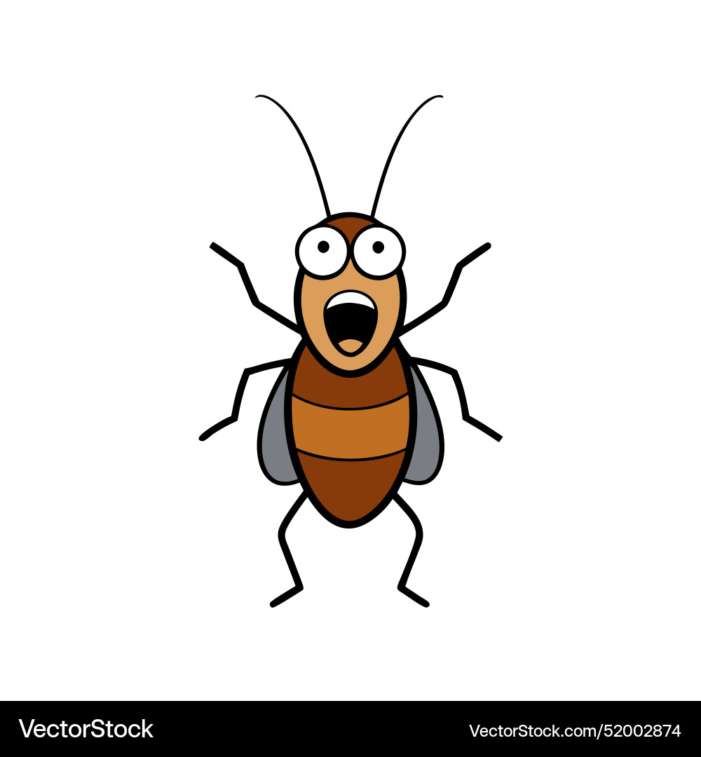 Cockroach bug screams icon Royalty Free Vector Image