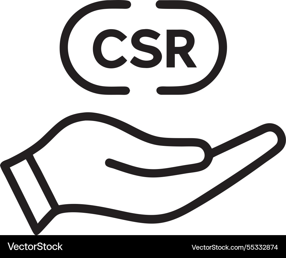 Csr icon hand business organization corporate Vector Image