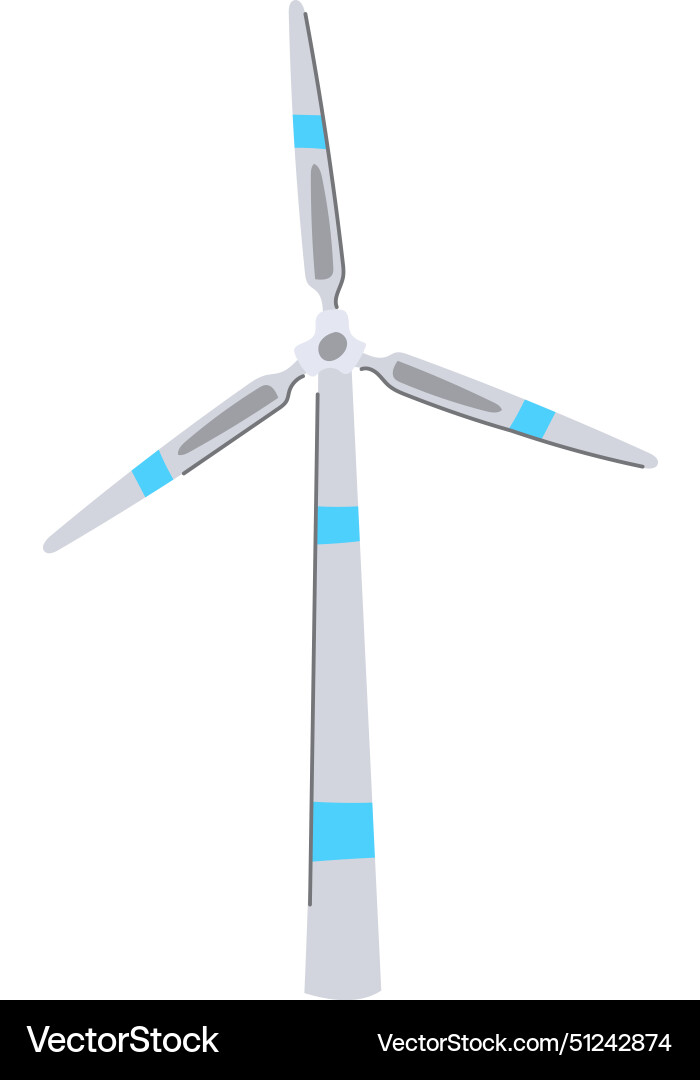 Energy wind turbine cartoon Royalty Free Vector Image