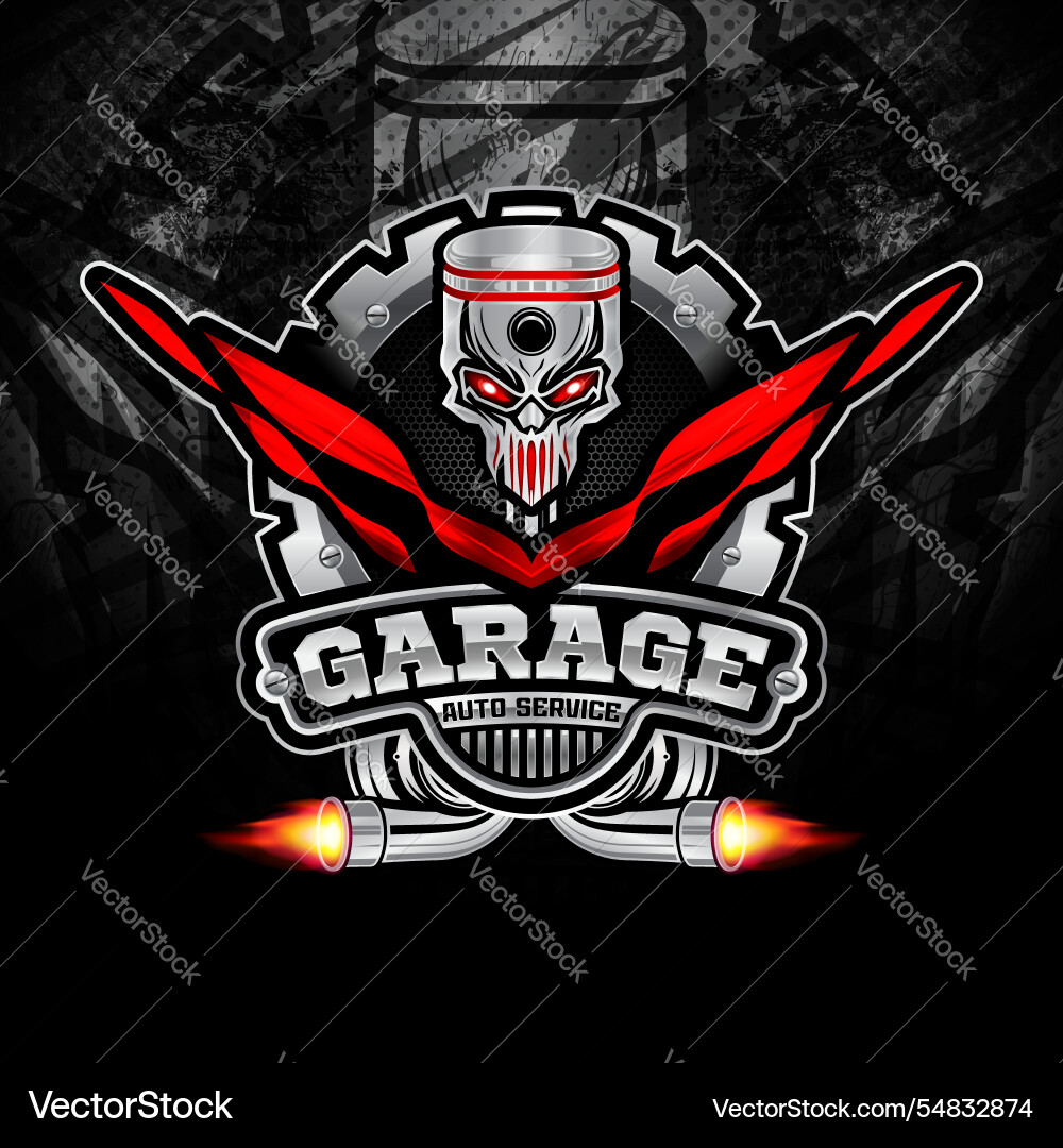 Garage auto repair services emblem logo template Vector Image