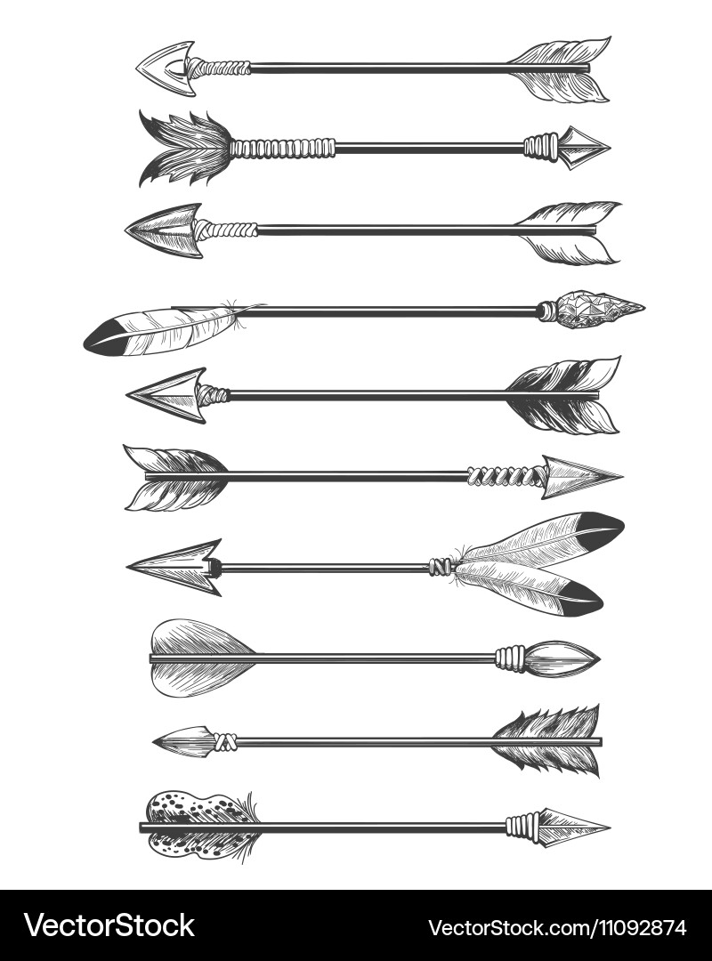 Hand drawing ethnic arrows Royalty Free Vector Image