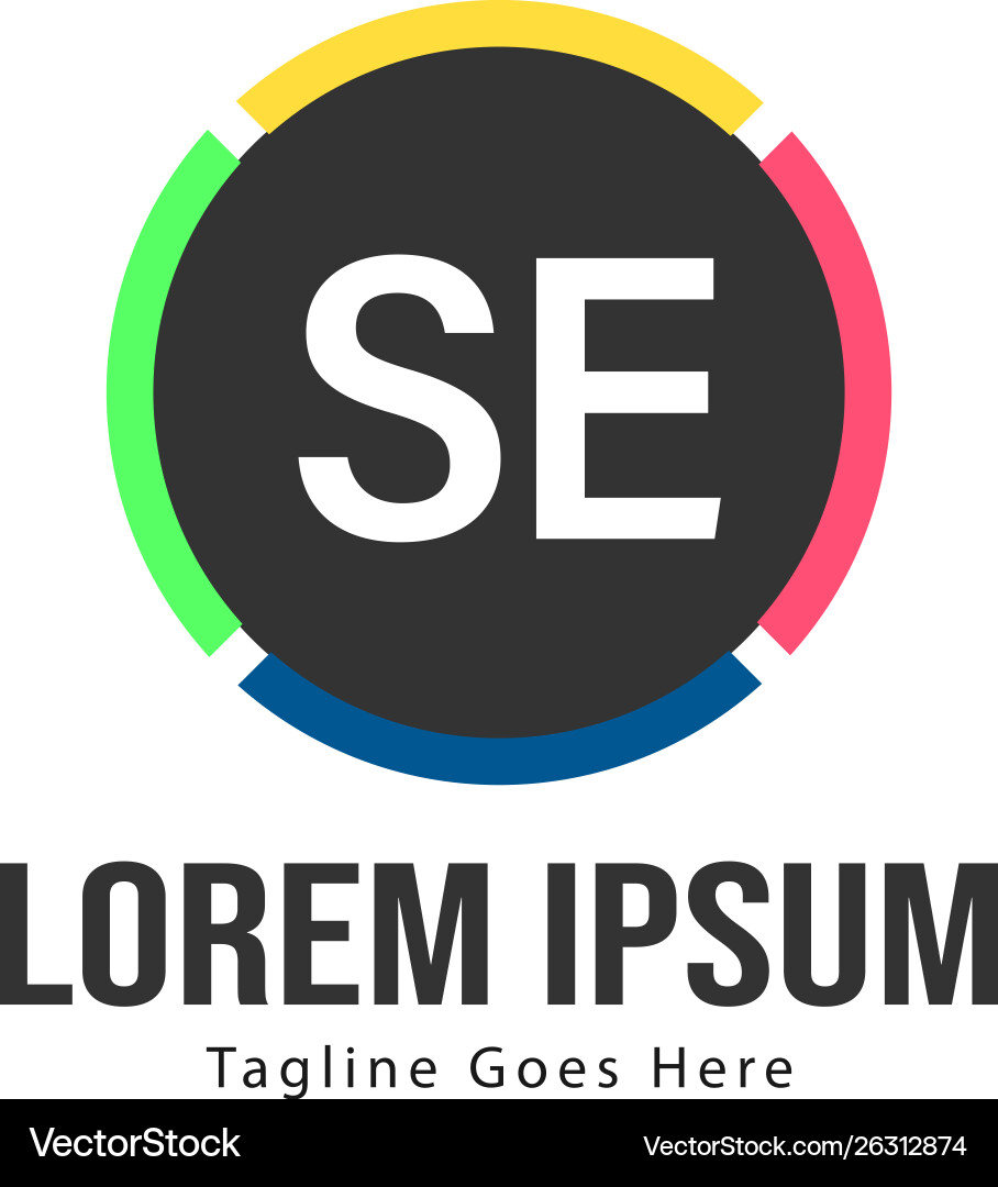 Initial SE Letter Logo Template Royalty Free Vector Image