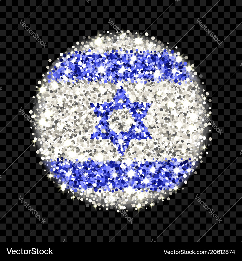 Israel flag sparkling badge Royalty Free Vector Image