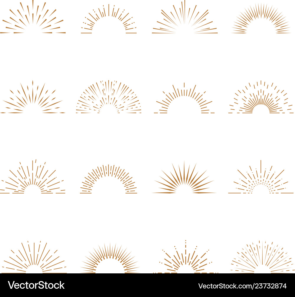 Retro sunburst sunrise firework sunset blast Vector Image