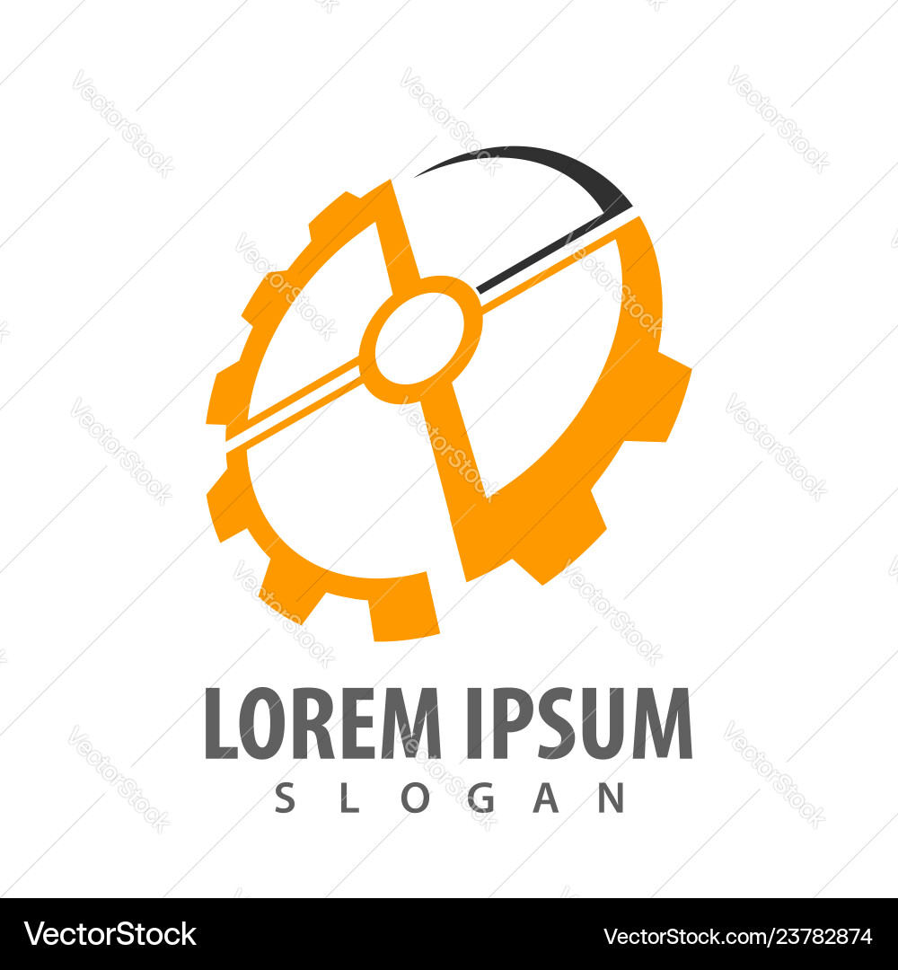 Rotate gear logo concept design symbol graphic Vector Image