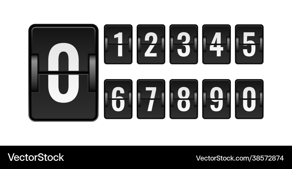 Scoreboard mechanical numbers for counter Vector Image