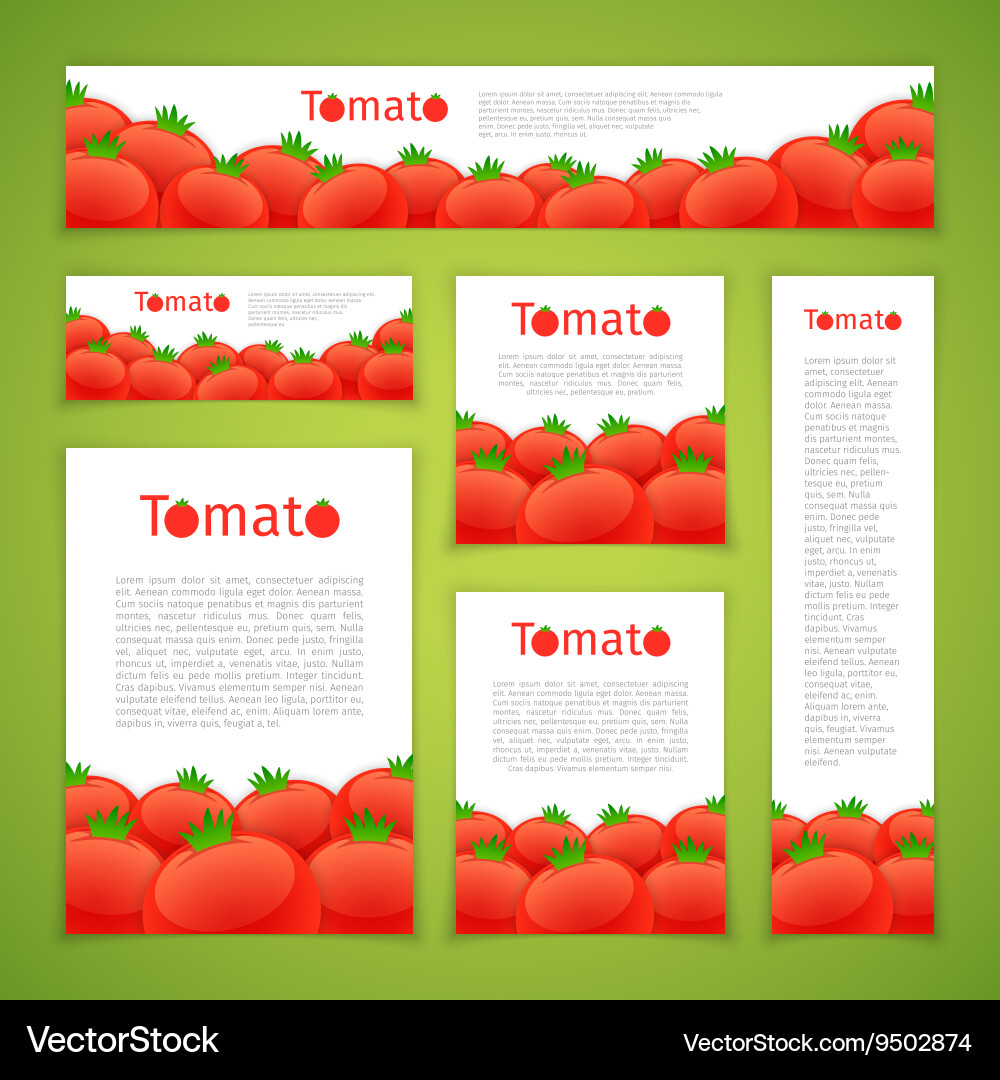 Set of tomato banners Royalty Free Vector Image