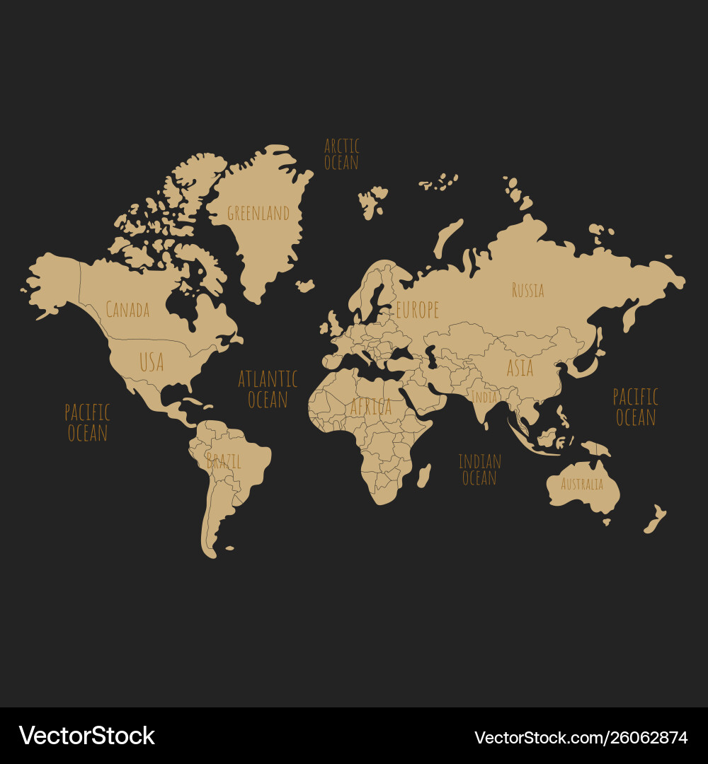 World map Royalty Free Vector Image - VectorStock