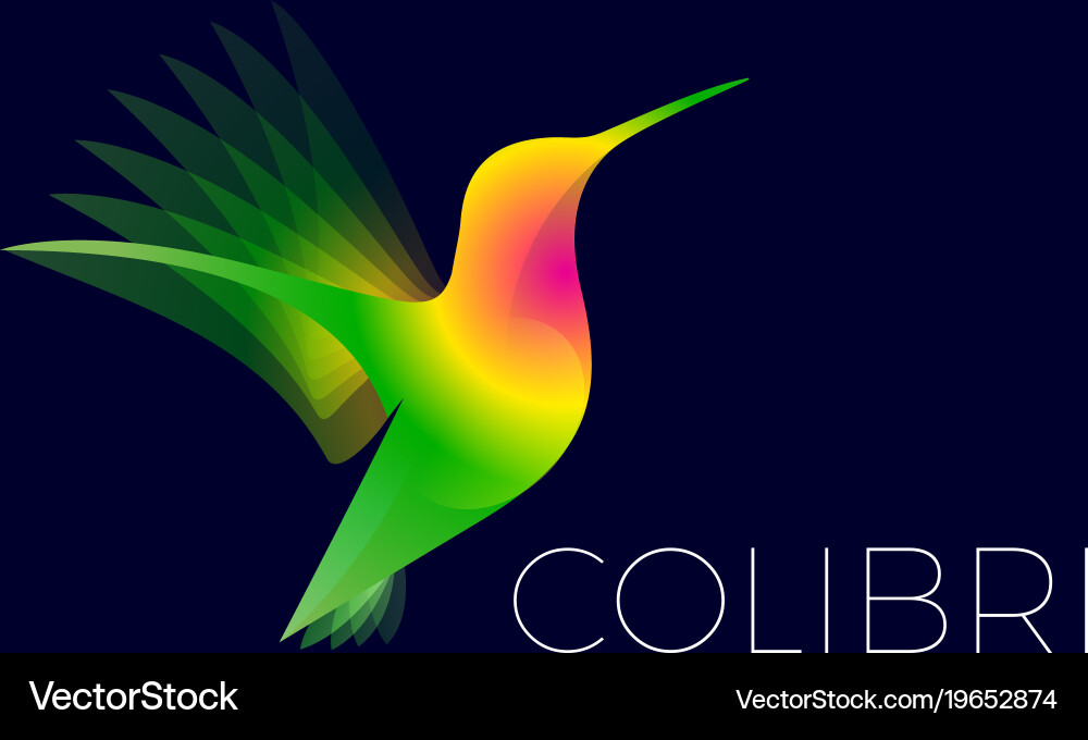 Yellow colibri logo Royalty Free Vector Image - VectorStock