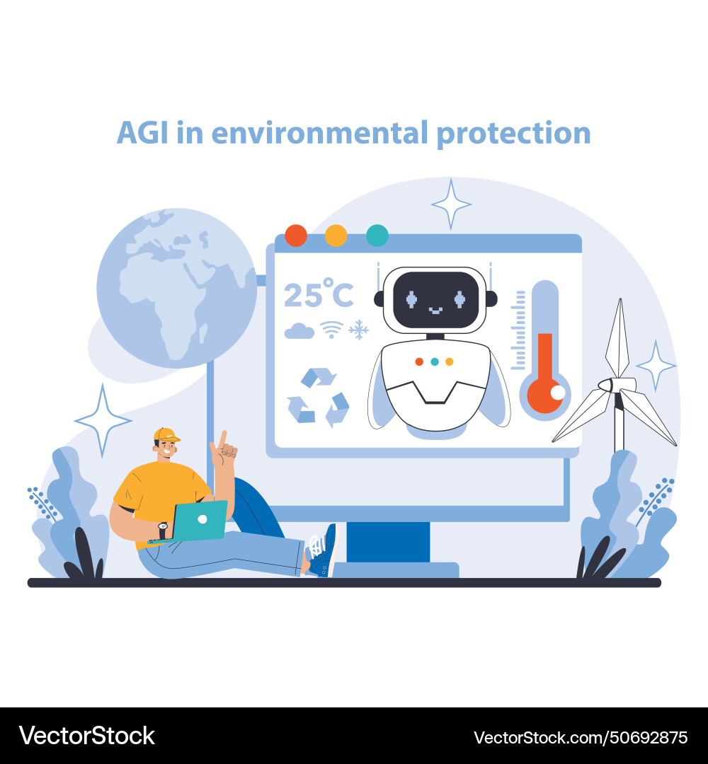 Agi concept flat Royalty Free Vector Image - VectorStock