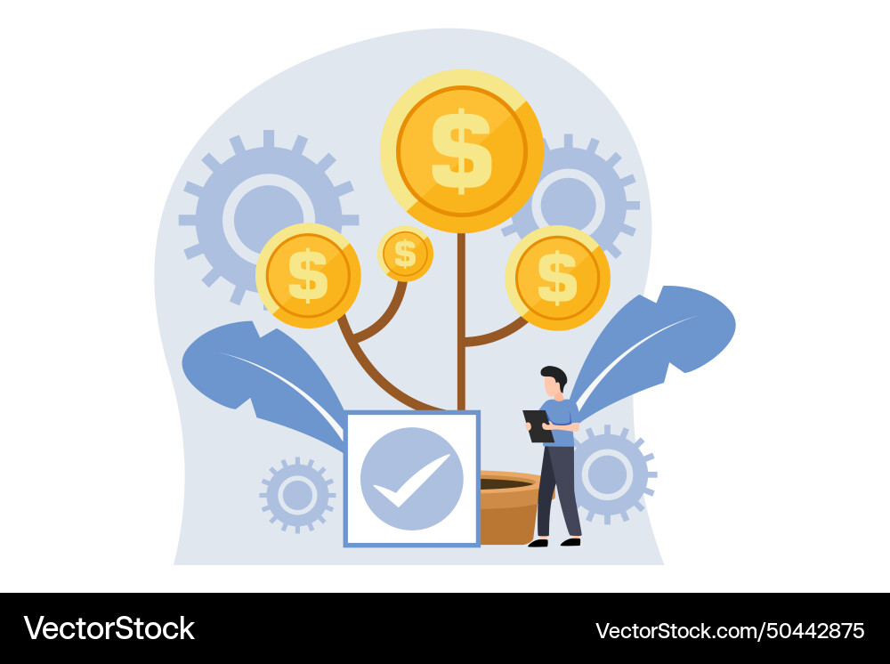 Business finance flat design Royalty Free Vector Image